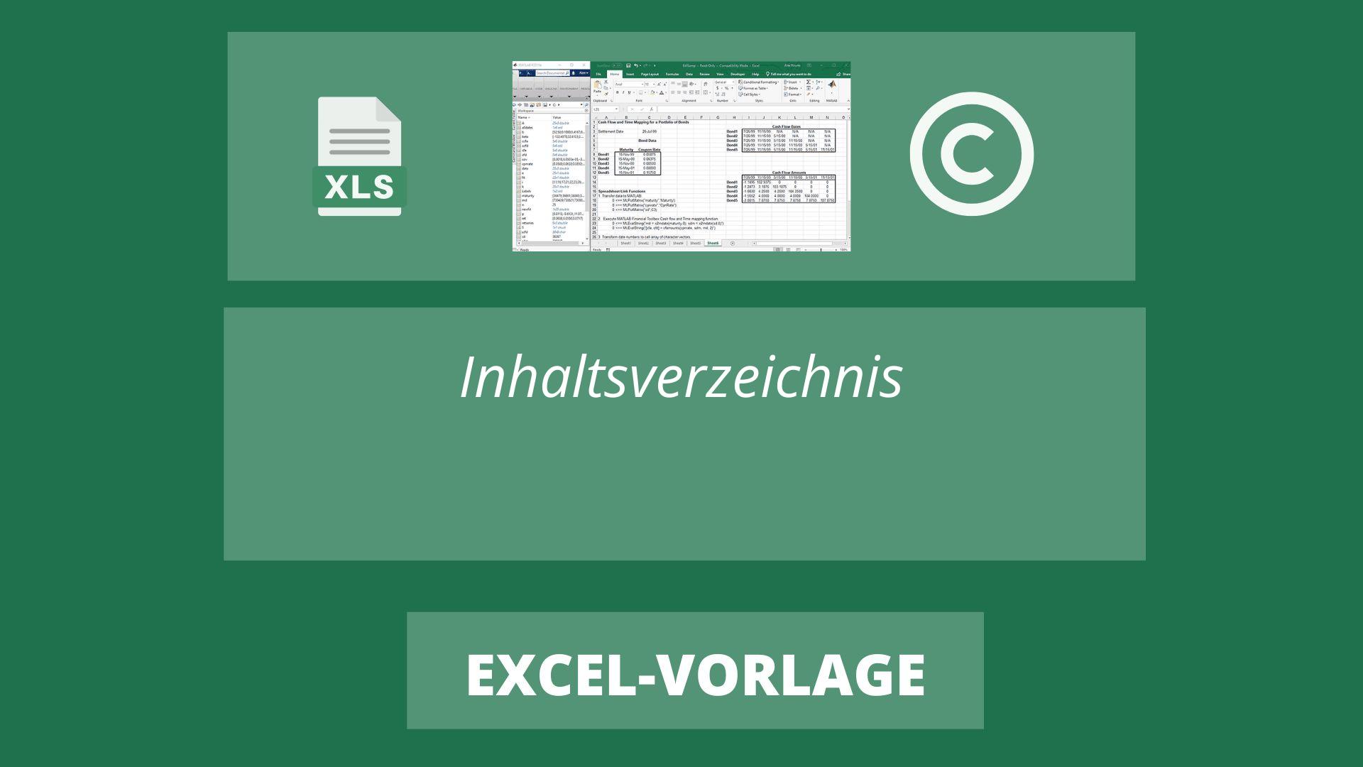 Inhaltsverzeichnis Excel Vorlage